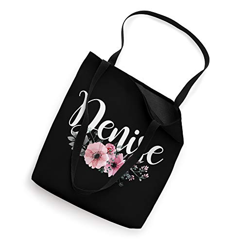 Denise Name Personalized Floral Pink Black Women Girls Gift Tote Bag