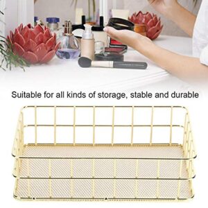 Kuuleyn Wire Mesh Basket, Golden Iron Storage Basket Multifunctional Wire Mesh Desktop Storage Organizer for Home(Large)