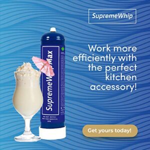 SupremeWhipMax Whipped Cream Chargers - Pure Culinary Gas Whipped Cream Charger Cylinder - 0.95 L (580 gram) Compatible with Standard Cream Whippers