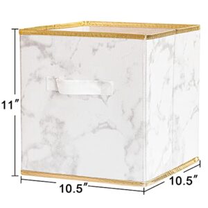 DAMAHOME Storage Cubes Organizer Bins - 11 inch Foldable Storage Bins, Fabric Dual Handles Storage Box, Closet Organizer Shelf Baskets, Nursery Bins for Home&Office 6-Pack (Marble)