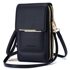 roulens small crossbody cell phone purse for women, touch screen bag shoulder handbag wallet with credit card slots