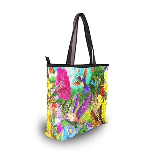 Ladies Tote Handbags Hummingbird Pattern Tote Bag Purse Womens Daily Use Bags