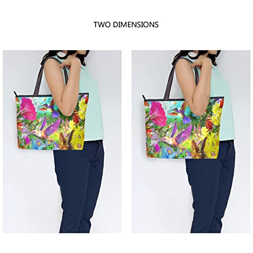 Ladies Tote Handbags Hummingbird Pattern Tote Bag Purse Womens Daily Use Bags