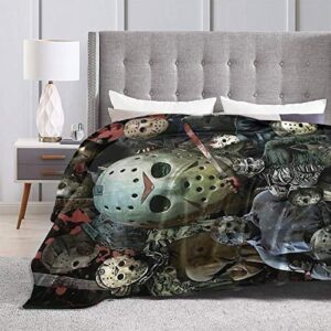 Blanket Anti Pilling Throw Fleece Flannel Jason-Voorhees Lightweight Super Soft Cozy Bedspread Living Room Women Adults and Kids Gifts All Seasons for Bed Sofa 60"x50"