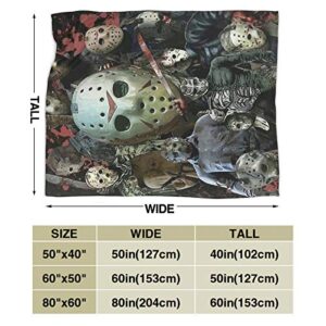 Blanket Anti Pilling Throw Fleece Flannel Jason-Voorhees Lightweight Super Soft Cozy Bedspread Living Room Women Adults and Kids Gifts All Seasons for Bed Sofa 60"x50"