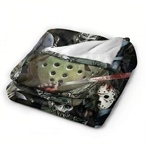 Blanket Anti Pilling Throw Fleece Flannel Jason-Voorhees Lightweight Super Soft Cozy Bedspread Living Room Women Adults and Kids Gifts All Seasons for Bed Sofa 60"x50"