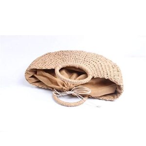 Straw Bag Womens Handbag Handwoven Large Straw Beach Tote Bag Hobo Summer Beach bag Straw Purse (Handbag-Khaki)