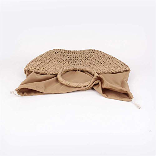 Straw Bag Womens Handbag Handwoven Large Straw Beach Tote Bag Hobo Summer Beach bag Straw Purse (Handbag-Khaki)