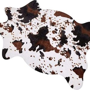 MACEVIA Cowhide Rug Cute Cow Print Rug Western Decor for Living Room Bedroom Faux Animal Area Carpet Non-Slip 43.3" L x 29.5" W(3.6ft x 2.4ft)