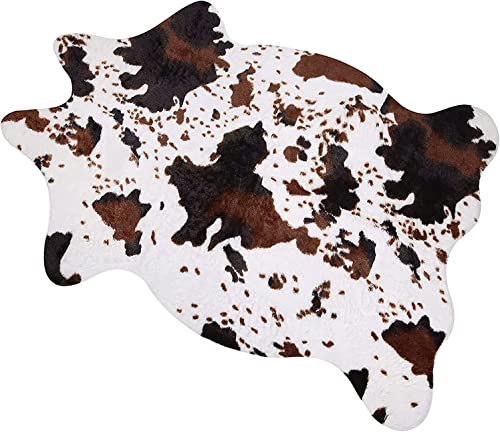 MACEVIA Cowhide Rug Cute Cow Print Rug Western Decor for Living Room Bedroom Faux Animal Area Carpet Non-Slip 43.3" L x 29.5" W(3.6ft x 2.4ft)