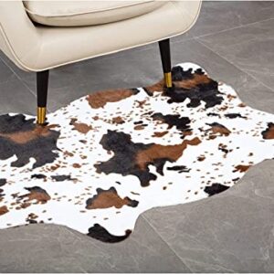 MACEVIA Cowhide Rug Cute Cow Print Rug Western Decor for Living Room Bedroom Faux Animal Area Carpet Non-Slip 43.3" L x 29.5" W(3.6ft x 2.4ft)