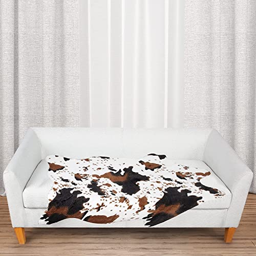 MACEVIA Cowhide Rug Cute Cow Print Rug Western Decor for Living Room Bedroom Faux Animal Area Carpet Non-Slip 43.3" L x 29.5" W(3.6ft x 2.4ft)