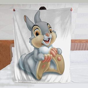 gacoz-bambi’s thumper holding-the flannel blanket soft warm lightweight cozy bed blanket couch sofa throw blanket 80×60inch