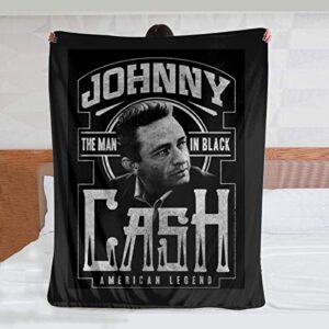 gacoz-johnny-cash-ultra soft throw blanket flannel fleece all season light weight living room bedroom warm blanket 50×40inch