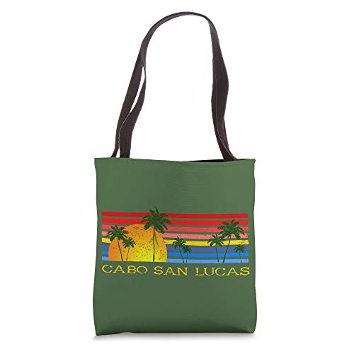 Cabo San Lucas Mexico Tropical Retro Sunset Palm Tree Tote Bag