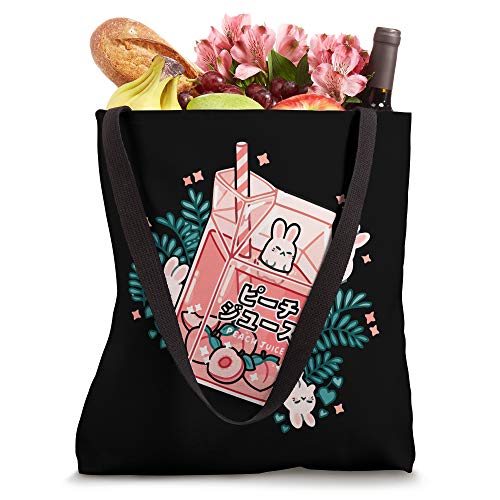 90s Japanese Kawaii Peach Milk Juice Aesthetic Tote Bag