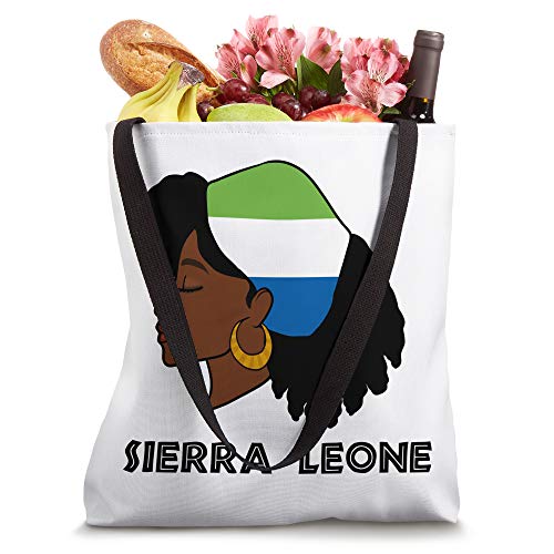 Afro Woman Sierra Leone flag, African Tote Bag