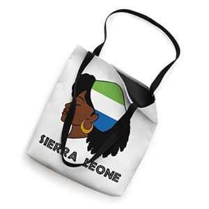 Afro Woman Sierra Leone flag, African Tote Bag