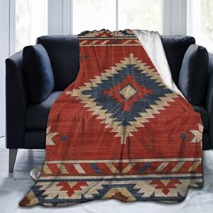 sonernt southwestern native american design throw blanket super soft lightweight warm for couch travel chair-all season premium bed blanket 50 x 60 inches