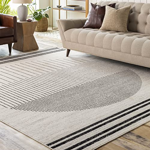 Mark&Day Area Rugs, 8x10 Neerbosch Modern Light Gray Area Rug, Gray/Black/White Carpet for Living Room, Bedroom or Kitchen (7'10" x 10')