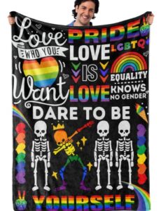 innobeta lgbtq blanket, lgbt gifts, for lgbtq, gay, lesbian, transexual, friends, besties, gay pride, rainbow, soft throw blanket bed, sofa blanket – 50″x 65″…