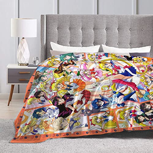 3D Print Funny Anime Blanket Cartoon Flannel Throw Blanket Soft Throw Blankets for Couch Bed Living Room Sofa Bedding M-6 50"X40"