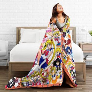 3D Print Funny Anime Blanket Cartoon Flannel Throw Blanket Soft Throw Blankets for Couch Bed Living Room Sofa Bedding M-6 50"X40"