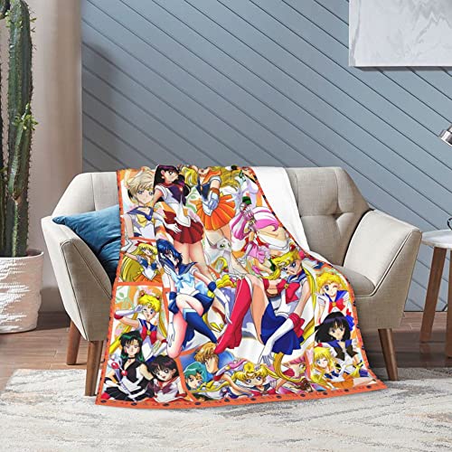 3D Print Funny Anime Blanket Cartoon Flannel Throw Blanket Soft Throw Blankets for Couch Bed Living Room Sofa Bedding M-6 50"X40"