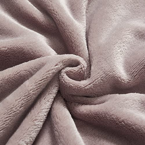 Thesis Fleece Blanket Queen Blanket for Bed Mauve – Classic Lightweight Microfiber Bed Blanket Queen Size Blanket Cozy Soft Blanket, 90x90 Inches