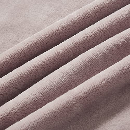 Thesis Fleece Blanket Queen Blanket for Bed Mauve – Classic Lightweight Microfiber Bed Blanket Queen Size Blanket Cozy Soft Blanket, 90x90 Inches