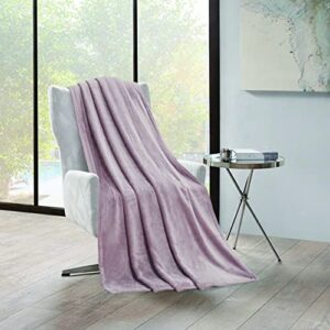 Thesis Fleece Blanket Queen Blanket for Bed Mauve – Classic Lightweight Microfiber Bed Blanket Queen Size Blanket Cozy Soft Blanket, 90x90 Inches