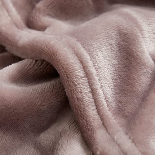 Thesis Fleece Blanket Queen Blanket for Bed Mauve – Classic Lightweight Microfiber Bed Blanket Queen Size Blanket Cozy Soft Blanket, 90x90 Inches