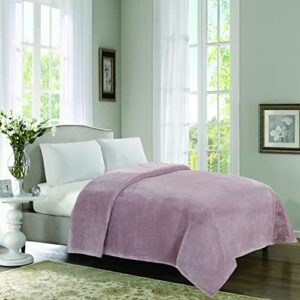 Thesis Fleece Blanket Queen Blanket for Bed Mauve – Classic Lightweight Microfiber Bed Blanket Queen Size Blanket Cozy Soft Blanket, 90x90 Inches