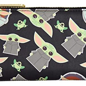 Loungefly Star Wars The Mandalorian Baby Yoda All Over Print Faux Leather Wallet