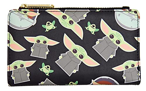 Loungefly Star Wars The Mandalorian Baby Yoda All Over Print Faux Leather Wallet