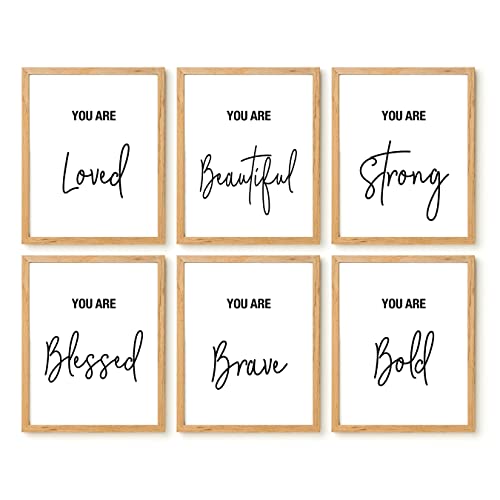 Let It Shine Bedroom –Playroom – Wall Decor for Girls , Women – Inspirational Quotes Wall Art (Set of 6 Unframed 8x10 Inch Prints)