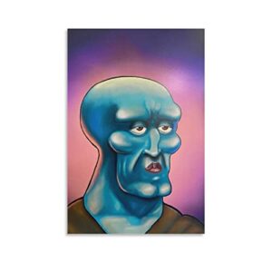 shijiedaya popular handsome squidward funny cool poster canvas wall art modern living room bedroom dorm sports school corridor decor printed posters unframed 08x12inch(20x30cm)