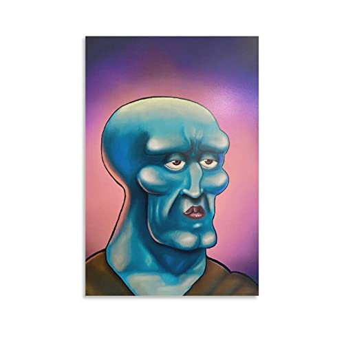 SHIJIEDAYA Popular Handsome Squidward Funny Cool Poster Canvas Wall Art Modern Living Room Bedroom Dorm Sports School Corridor Decor Printed Posters unframed 08x12inch(20x30cm)