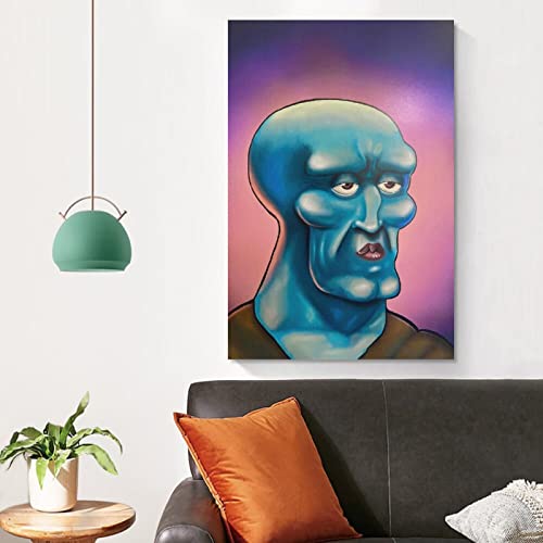 SHIJIEDAYA Popular Handsome Squidward Funny Cool Poster Canvas Wall Art Modern Living Room Bedroom Dorm Sports School Corridor Decor Printed Posters unframed 08x12inch(20x30cm)