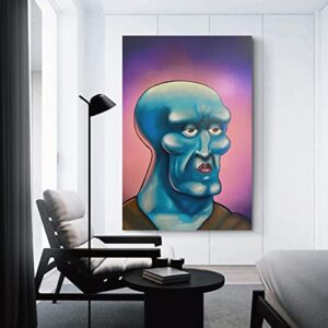 SHIJIEDAYA Popular Handsome Squidward Funny Cool Poster Canvas Wall Art Modern Living Room Bedroom Dorm Sports School Corridor Decor Printed Posters unframed 08x12inch(20x30cm)