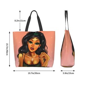 Akuroou Women Tote Bags African American Woman Top Handle Satchel Handbags Black Girl Magic Shoulder Bag