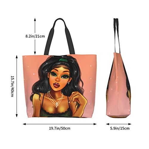 Akuroou Women Tote Bags African American Woman Top Handle Satchel Handbags Black Girl Magic Shoulder Bag