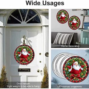 RIFOSA Round Tin Christmas Signs Be Happy Sign Bumble Bee Sign Summer Sign Wreath Sign - Gift for Christmas Housewarming Holiday Home Decoration 12IN