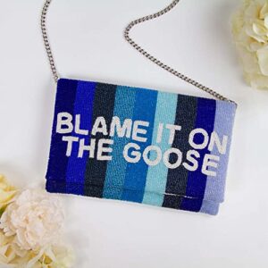 Blame it on the Goose Clutch, Beaded Purse for Bachelorette, Bachelorette Party Gift, Bride Gift, Engagement Gift for Bride To Be, Summer Clutch, Beaded Bag