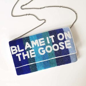 Blame it on the Goose Clutch, Beaded Purse for Bachelorette, Bachelorette Party Gift, Bride Gift, Engagement Gift for Bride To Be, Summer Clutch, Beaded Bag