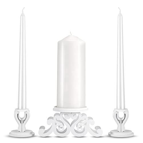 Rozrety Unity Candle Holder - Unity Candles Stand for Wedding Ceremony Set - Pillar Taper Candle Holders for Weddings Centerpiece Decoration,Bridal Shower(Candles not Include)