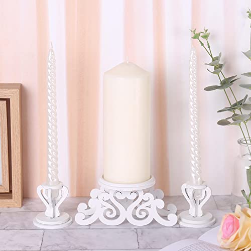 Rozrety Unity Candle Holder - Unity Candles Stand for Wedding Ceremony Set - Pillar Taper Candle Holders for Weddings Centerpiece Decoration,Bridal Shower(Candles not Include)