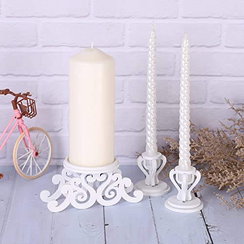 Rozrety Unity Candle Holder - Unity Candles Stand for Wedding Ceremony Set - Pillar Taper Candle Holders for Weddings Centerpiece Decoration,Bridal Shower(Candles not Include)