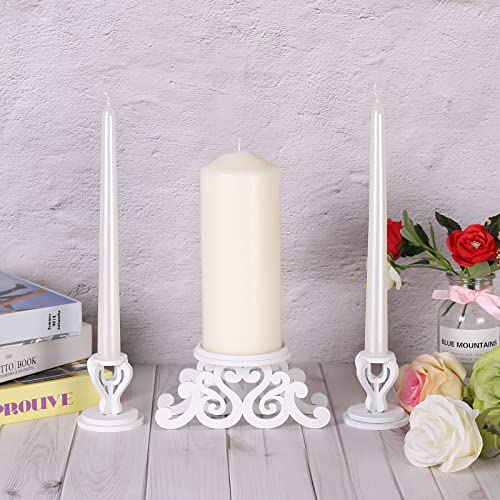 Rozrety Unity Candle Holder - Unity Candles Stand for Wedding Ceremony Set - Pillar Taper Candle Holders for Weddings Centerpiece Decoration,Bridal Shower(Candles not Include)