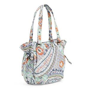 Vera Bradley Women's Cotton Glenna Satchel Purse, Citrus Paisley - Recycled Cotton, One Size